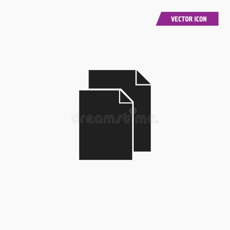 Multiple Document Black Blank Page Icon. Stock Vector - Illustration of ...