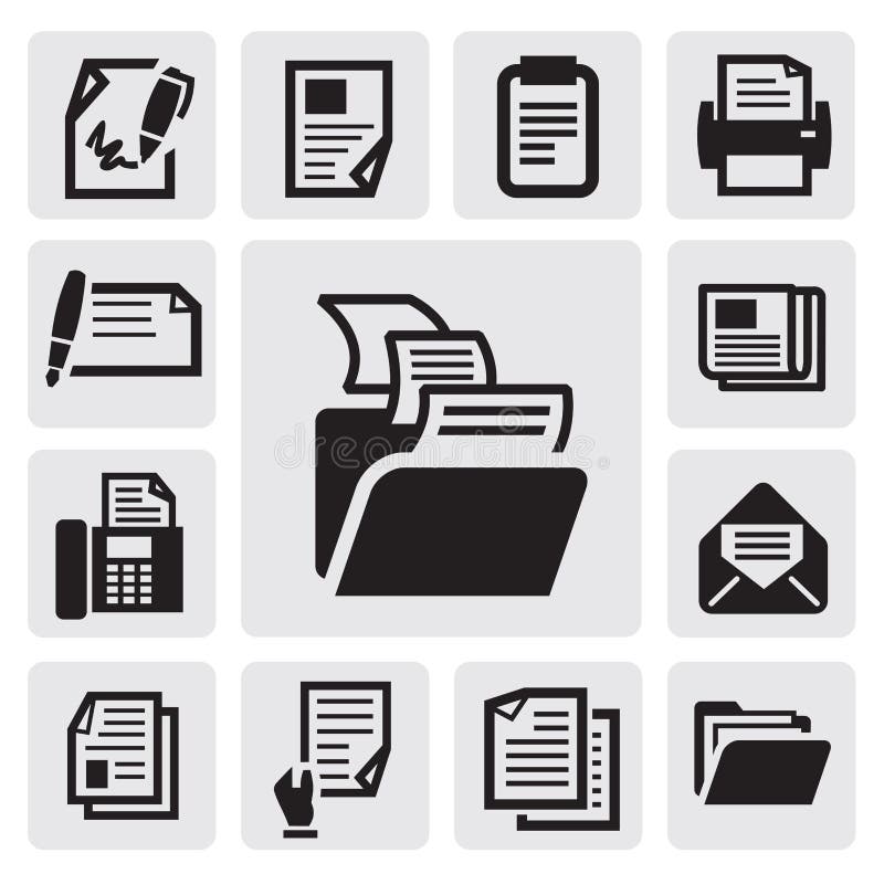 Document Icons , Paper and File Icon Set Stock Vector - Illustration of ...
