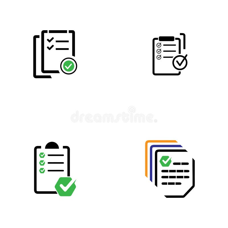 Document Icon with Check and Cross Symbol Vector Illustration Stock ...