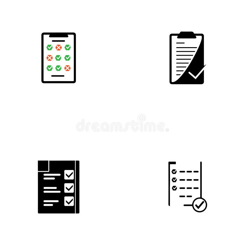 Document Icon with Check and Cross Symbol Vector Illustration Stock ...