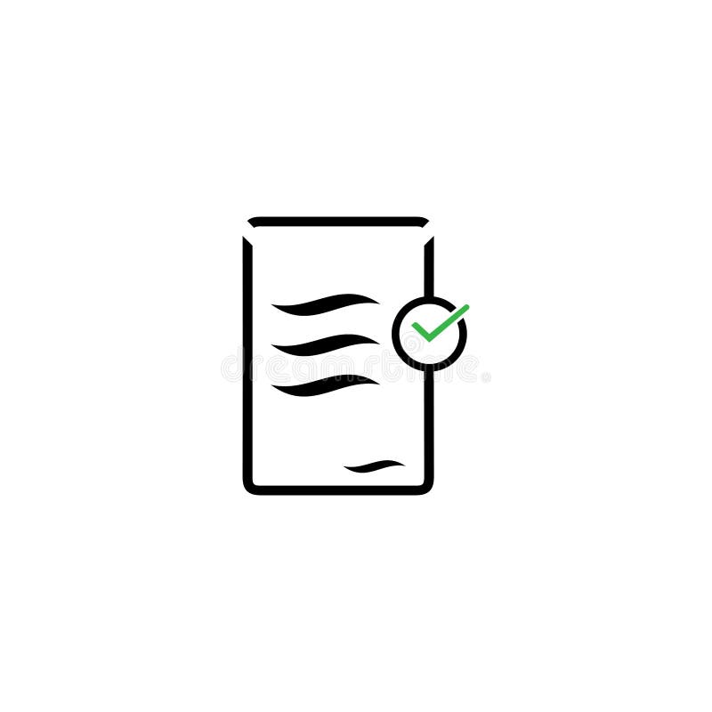 Document Icon with Check and Cross Symbol Vector Illustration Stock ...