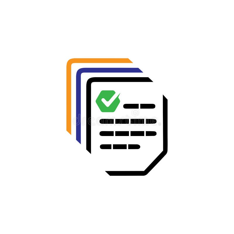 Document Icon with Check and Cross Symbol Vector Illustration Stock ...