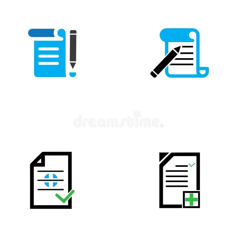 Document Icon with Check and Cross Symbol Vector Illustration Stock ...
