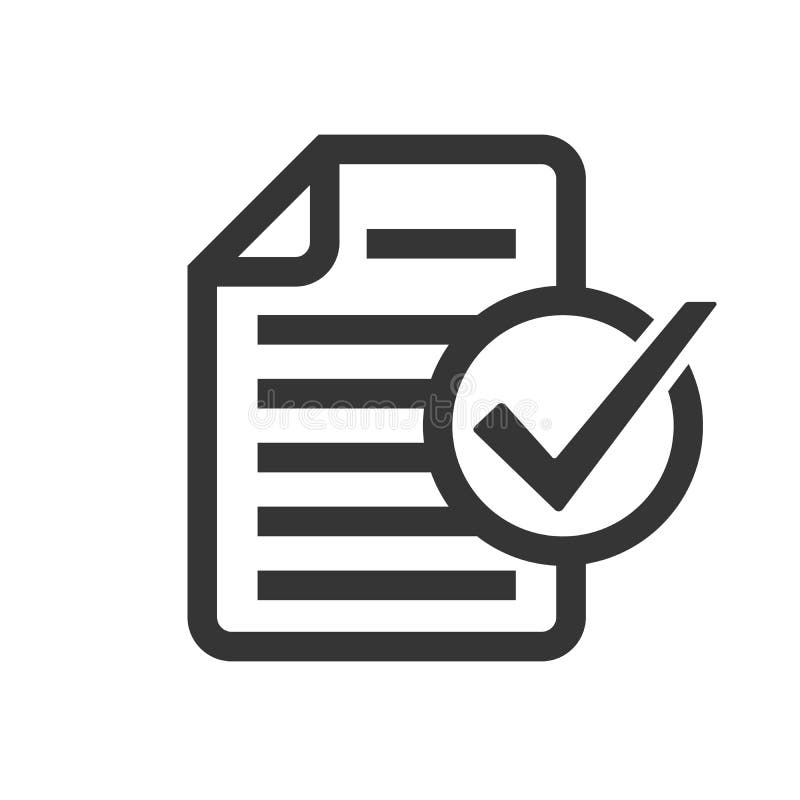 Document Icon with Check Mark - Vector Icon Stock Illustration ...