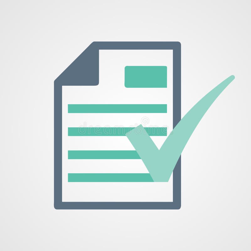 Document Icon with Check Mark. Vector Illustration. Paper Icon ...