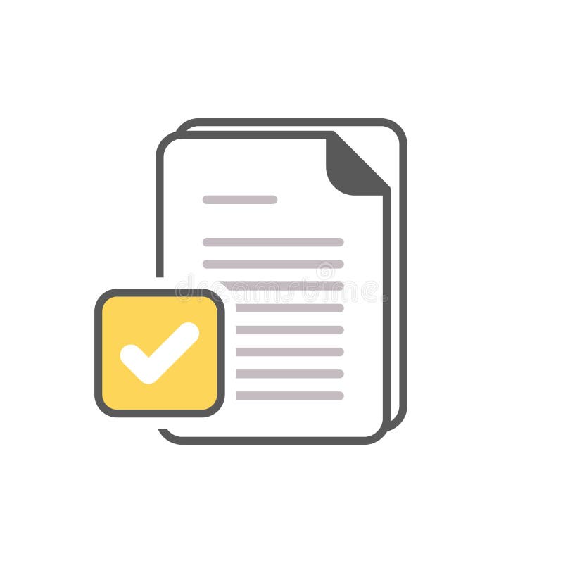 Document Icon with Check Sign. Document Icon and Approved, Confirm ...