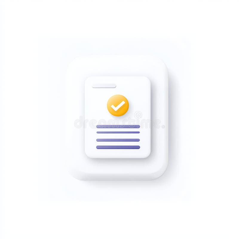Document Icon with Checkmark, Symbolizing Confirmation and Approval ...