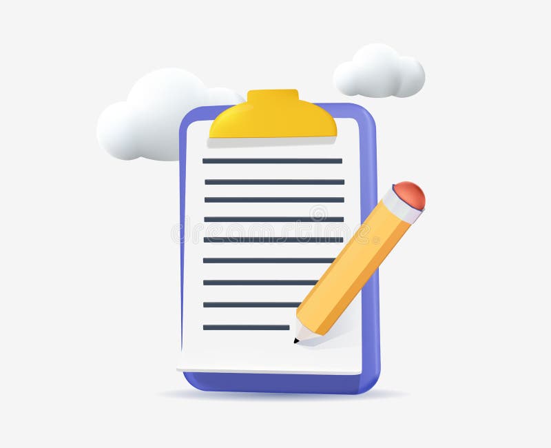 Document Icon Concept. 3D Web Vector Illustrations. Edit File Icon ...