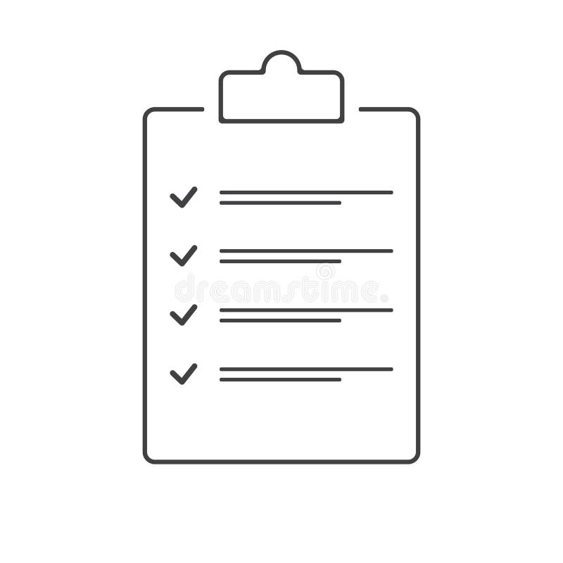 Document Icon, Document Icon with Completed Tasks in the Form of a Test ...