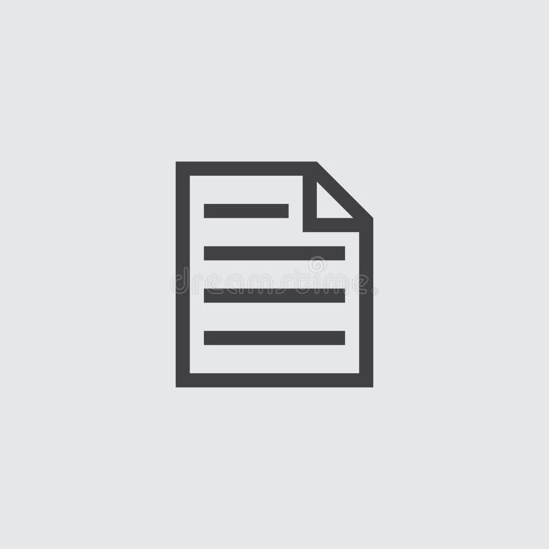 Document Icon in a Flat Design in Black Color. Vector Illustration ...