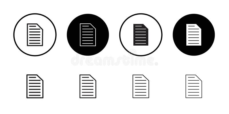 Document Icon Flat Fill Set Collection Stock Vector - Illustration of ...