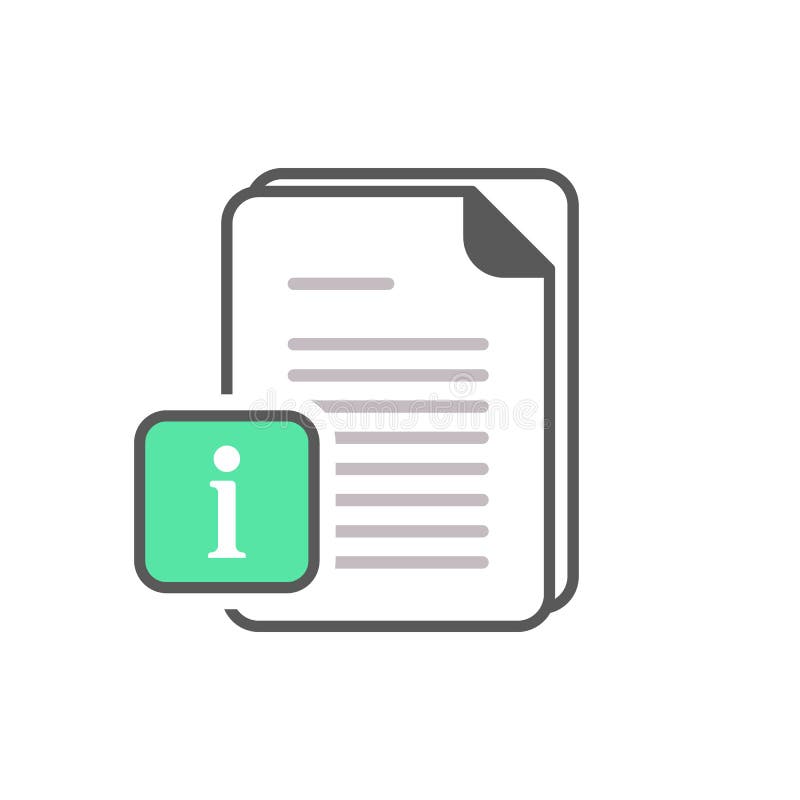 Document Icon with Information Sign. Document Icon and about, Faq, Help ...