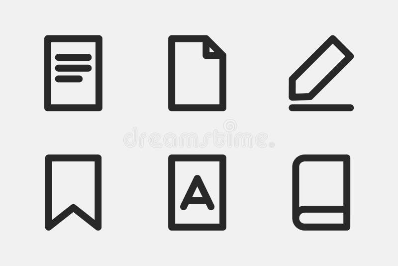 Document Icon Line Design. Vector Book Sign, Write and Read on White ...