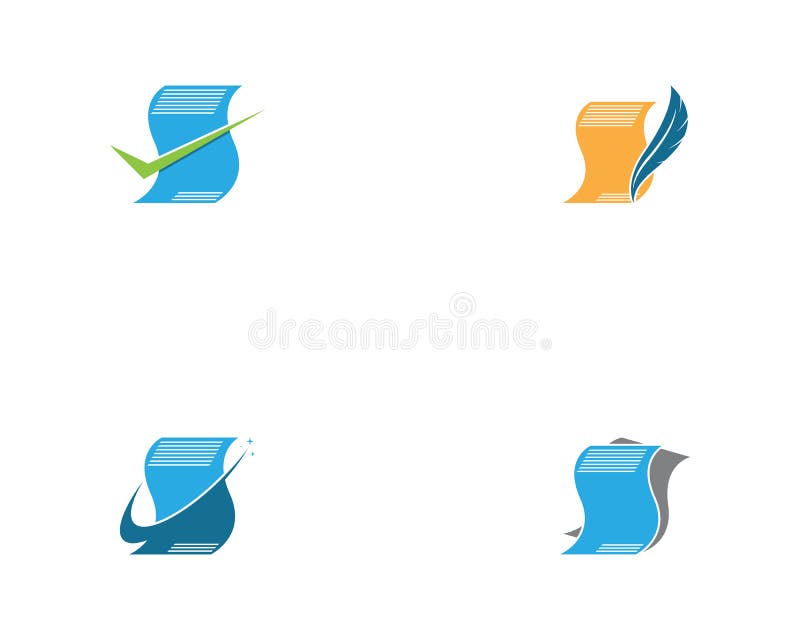 Document Icon Logo Template Stock Vector - Illustration of sign, logo ...