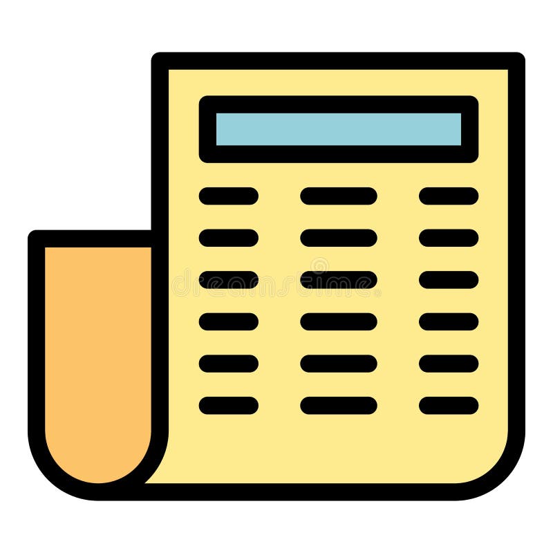 Document Icon Color Outline Vector Stock Vector - Illustration of flat ...