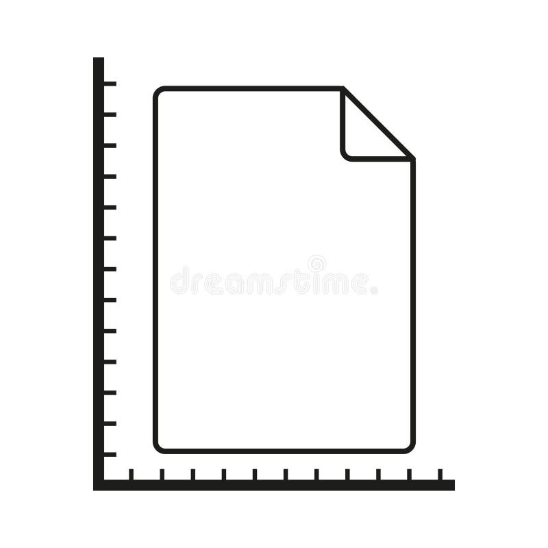 Document Icon. Paper and Ruler Symbol. Vector Measuring Stock ...