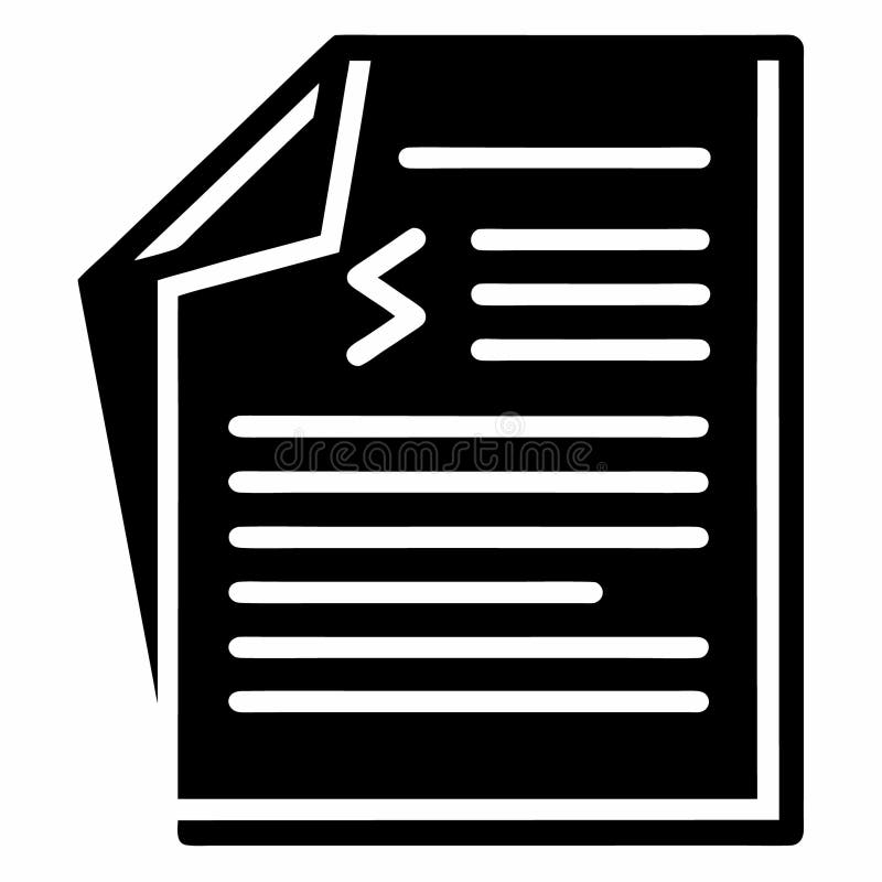 Document Icon, Paper Stack, Black and White, Minimalist Design, Stock ...