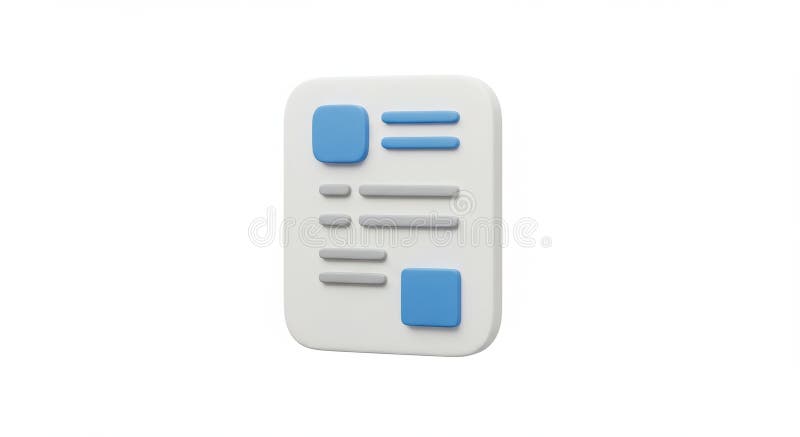 Document Icon with Rounded Edges Representing Data or Information Stock ...