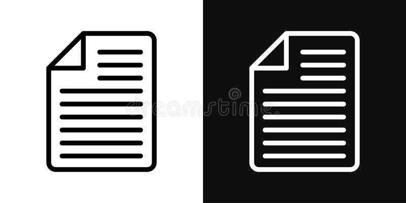 Document Icon Set. Contract or Agreement Copy Paper Vector Symbol. Note ...