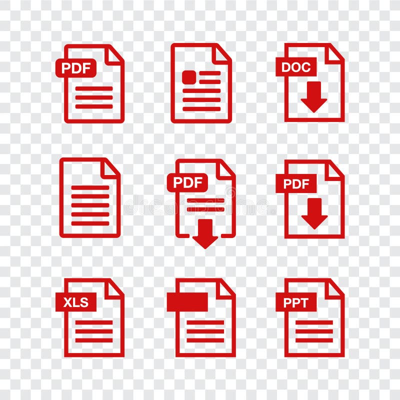 Document Icon Set. File Icons Stock Illustration - Illustration of ...