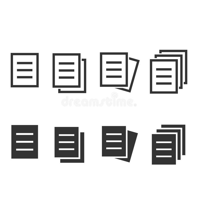 Document Icon Set. Illustrations Isolated on White. Stock Vector ...