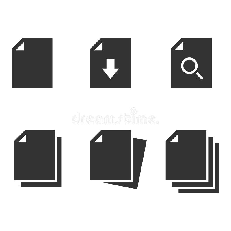 Document Icon Set. Illustrations Isolated on White. Stock Vector ...
