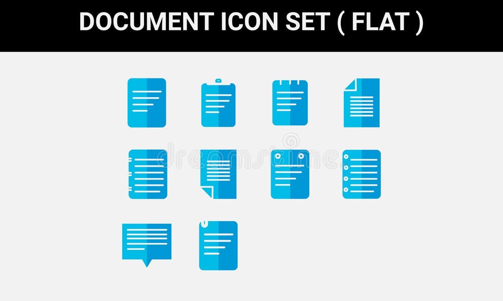 Document Icon Set Flat stock vector. Illustration of abstract - 126795839