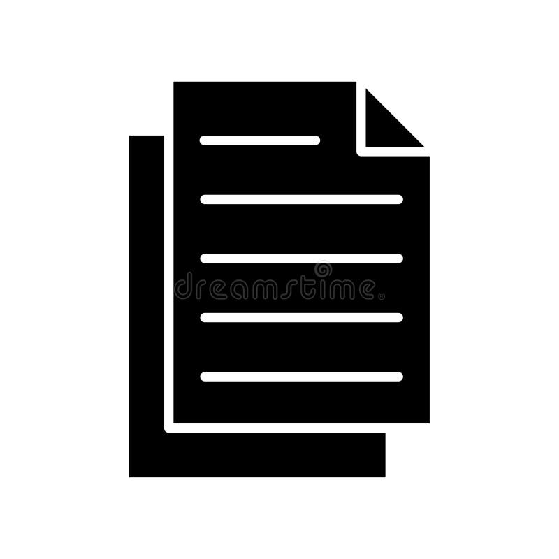 Document Icon Set. Paper Note and Information Vector Symbol in a Black ...