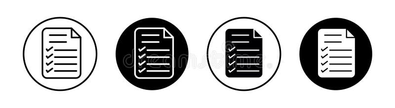 Document Icon Set. Paper Note and Information Vector Symbol in a Black ...