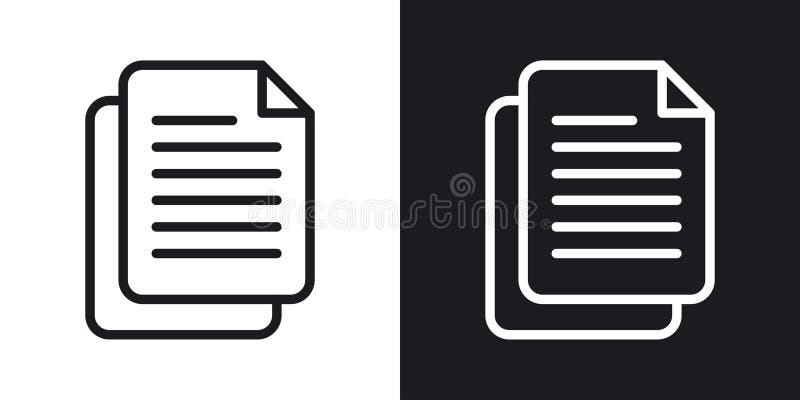 Document Icon Set. Paper Note and Information Vector Symbol in a Black ...