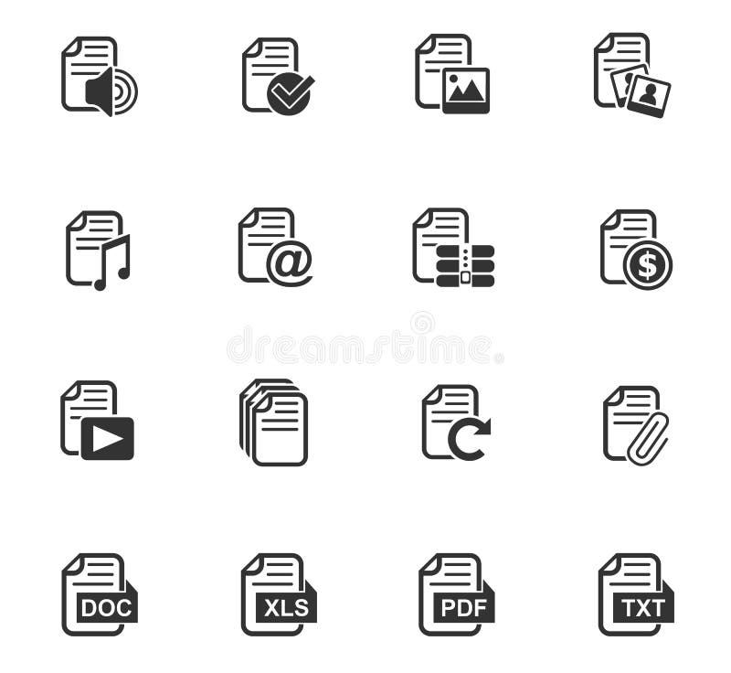 Document icon set stock vector. Illustration of file - 67803027
