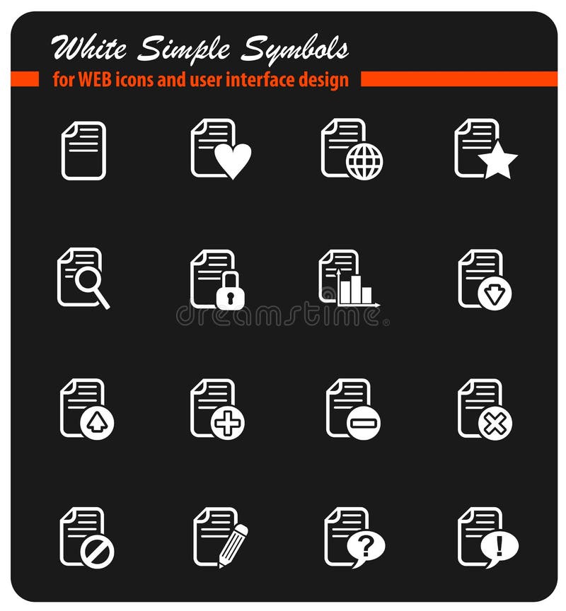 Document icon set stock illustration. Illustration of information ...