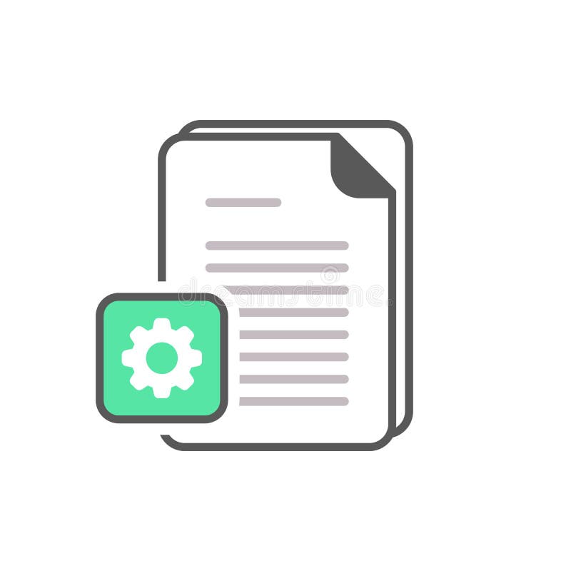 Document Icon with Settings Sign. Document Icon and Customize, Setup ...