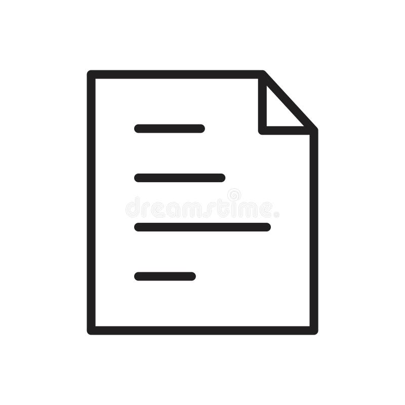 Document Icon Simple Thin Outline Stock Vector - Illustration of icon ...