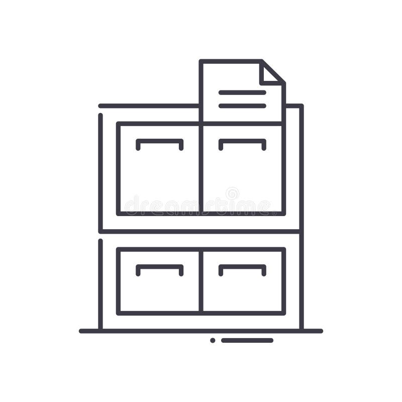 Document Storage Icon, Black Vector Sign with Editable Strokes, Concept ...