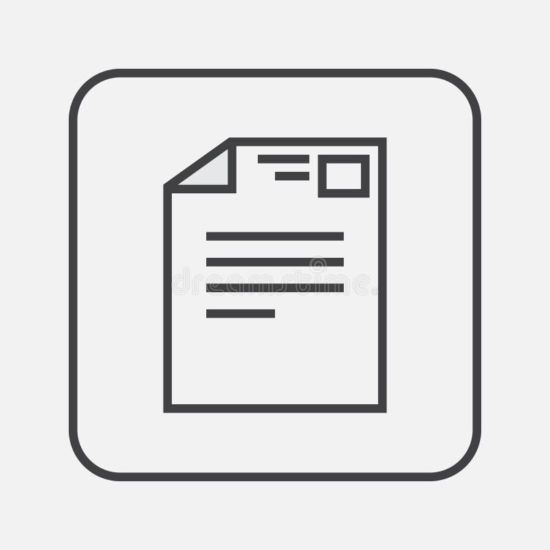 Document Icon Vector Isolated on Grey. Stock Vector - Illustration of ...