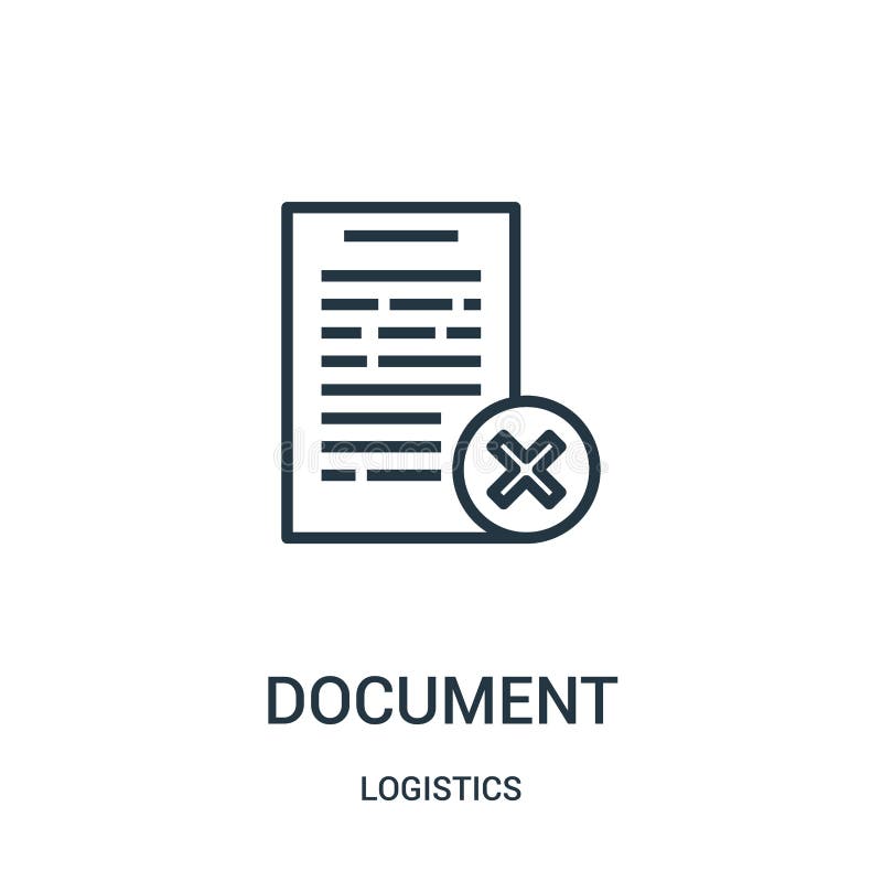 Document Icon Vector from Logistics Collection. Thin Line Document ...