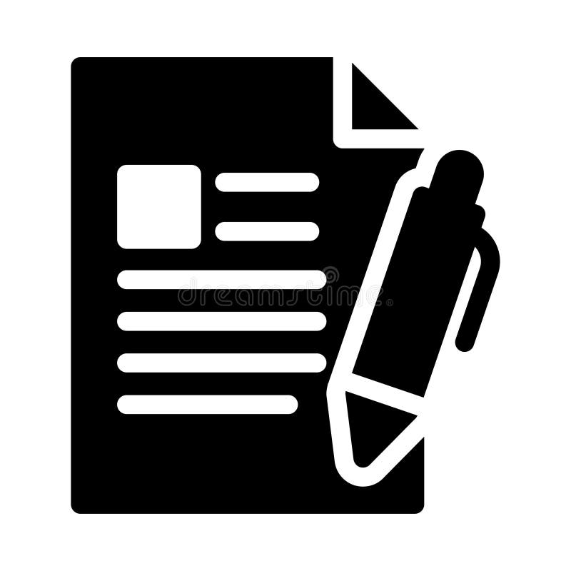 Document Vector Glyph Flat Icon Stock Vector - Illustration of revise ...