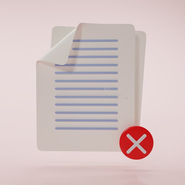 Document Icon with Wrong Mark or X Cross for Graphic and Web Design ...