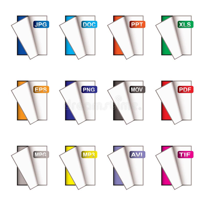 Set of the Files and Folders Icons Stock Vector - Illustration of ...