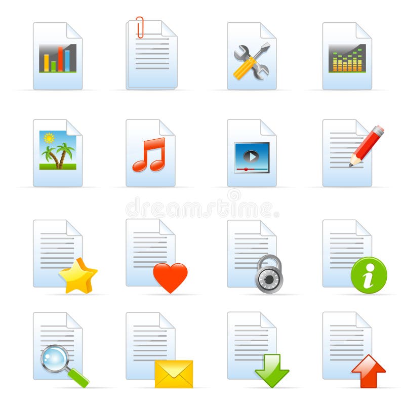 Document icons stock vector. Illustration of sound, setting - 21471858