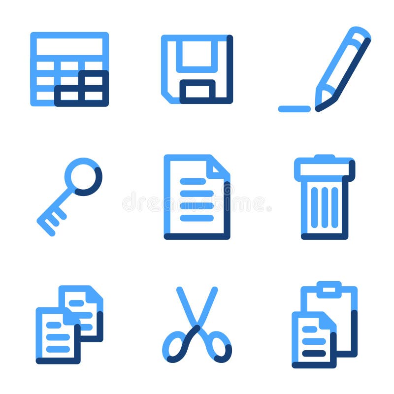 Document Web Icons Set 1, Blue Circle Buttons Stock Vector ...