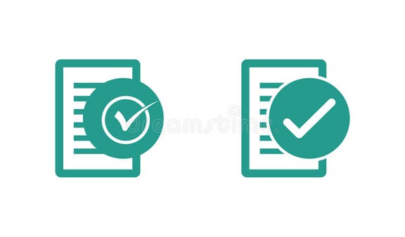 Document Icons with Check Marks Representing Successful Completion ...