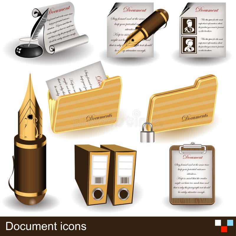 Document icons stock vector. Illustration of supplies - 32140356