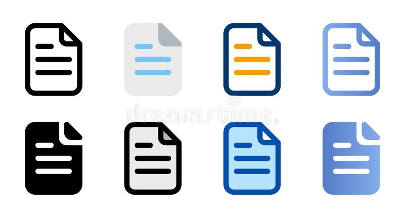 Document Icons in Different Style. Document Icons. Different Style ...