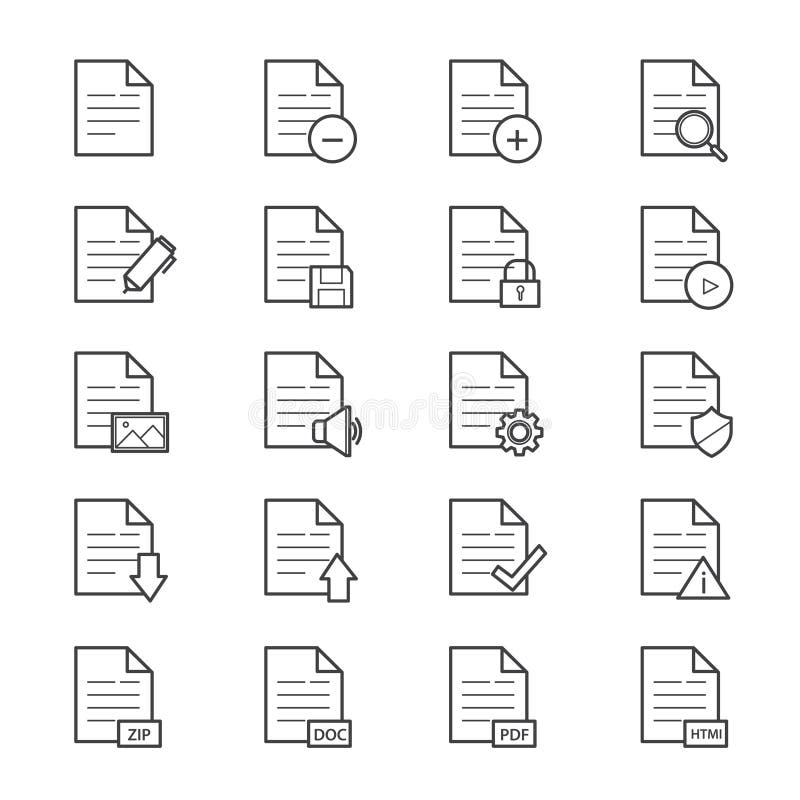 Document Icons Line stock vector. Illustration of icon - 58788373