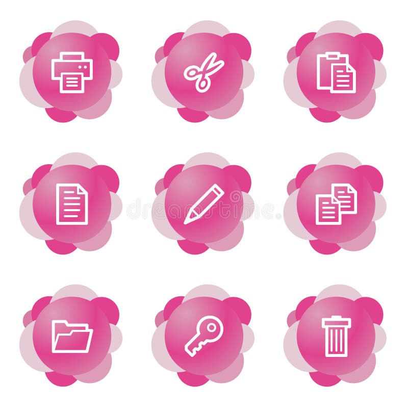 Document web icons set 2 stock vector. Illustration of buttons - 12947365