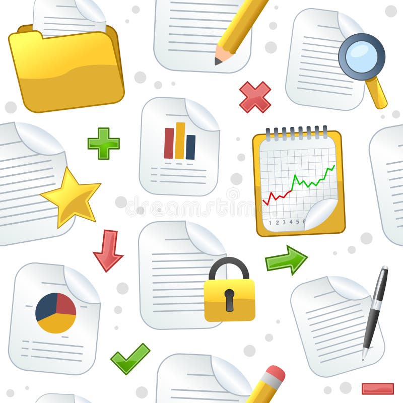 Document Icons Seamless Pattern Stock Vector - Illustration of colorful ...