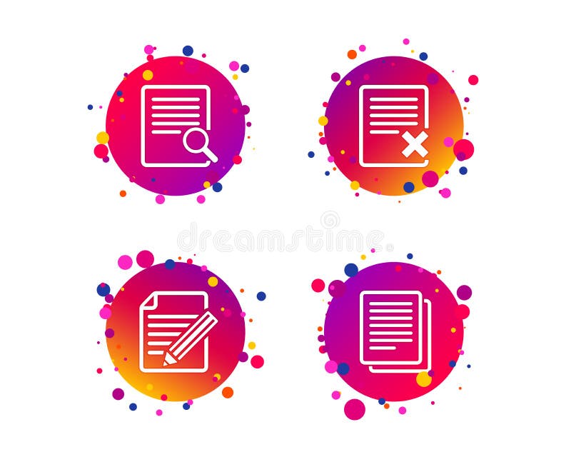 Document Icons. Search, Delete and Edit File. Vector Stock Vector ... Document Icons. Search, Delete and Edit File. Vector Stock Vector ...