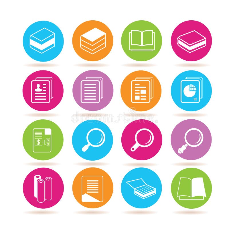 Document icons stock illustration. Illustration of circle - 59065327